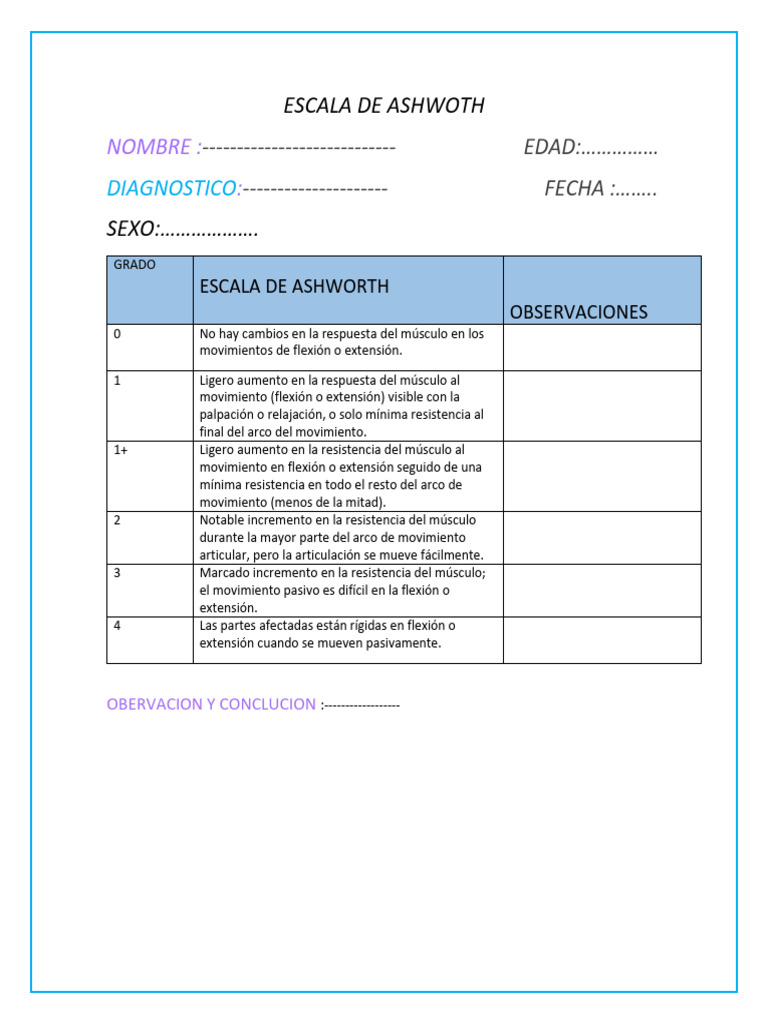 Comparativa de Escalas de Ashworth y Campbell | PDF | Músculo | Tobillo