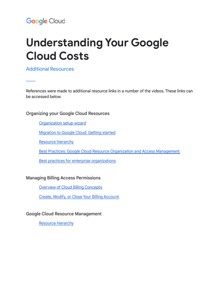 Google Cloud Billing Management Guide | PDF