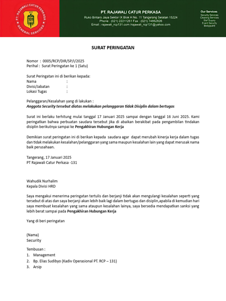Surat Peringatan | PDF