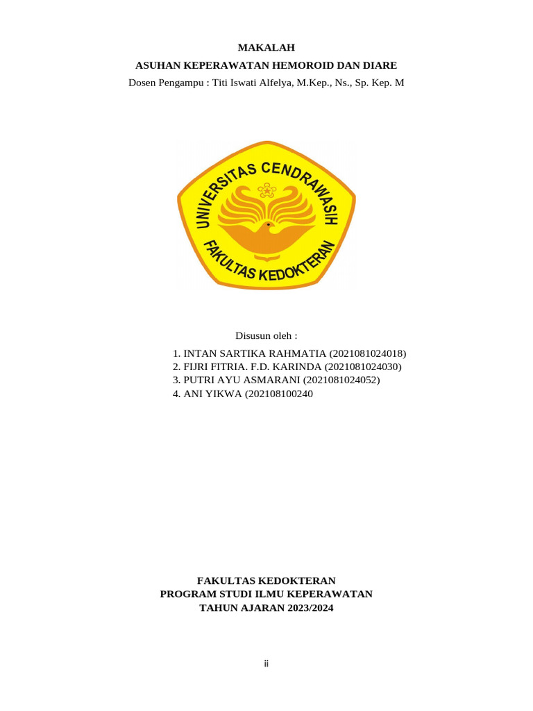 Makalah Hemoroid & Diare | PDF