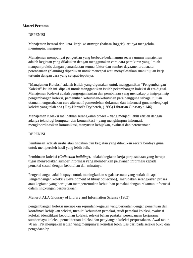 Materi Pertama Uas | PDF