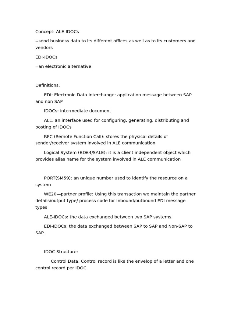 Idoc & Edi | PDF | Electronic Data Interchange | Computing