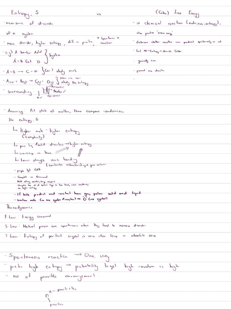 Entropy and Free Energy A2 _ | PDF