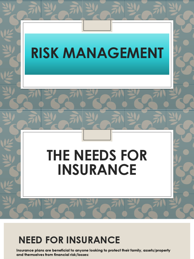 Risk Management Presentation | PDF | Insurance | Risk