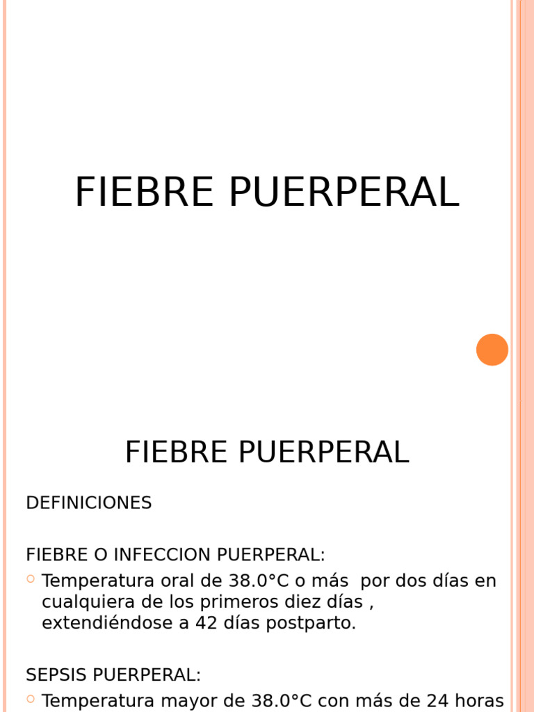 Guía Completa sobre Fiebre Puerperal | PDF | Septicemia | Enfermedades ...