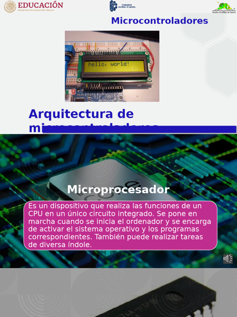 U1 - Arquitectura de Microcontroladores. | PDF | Microcontrolador | Unidad Central de procesamiento