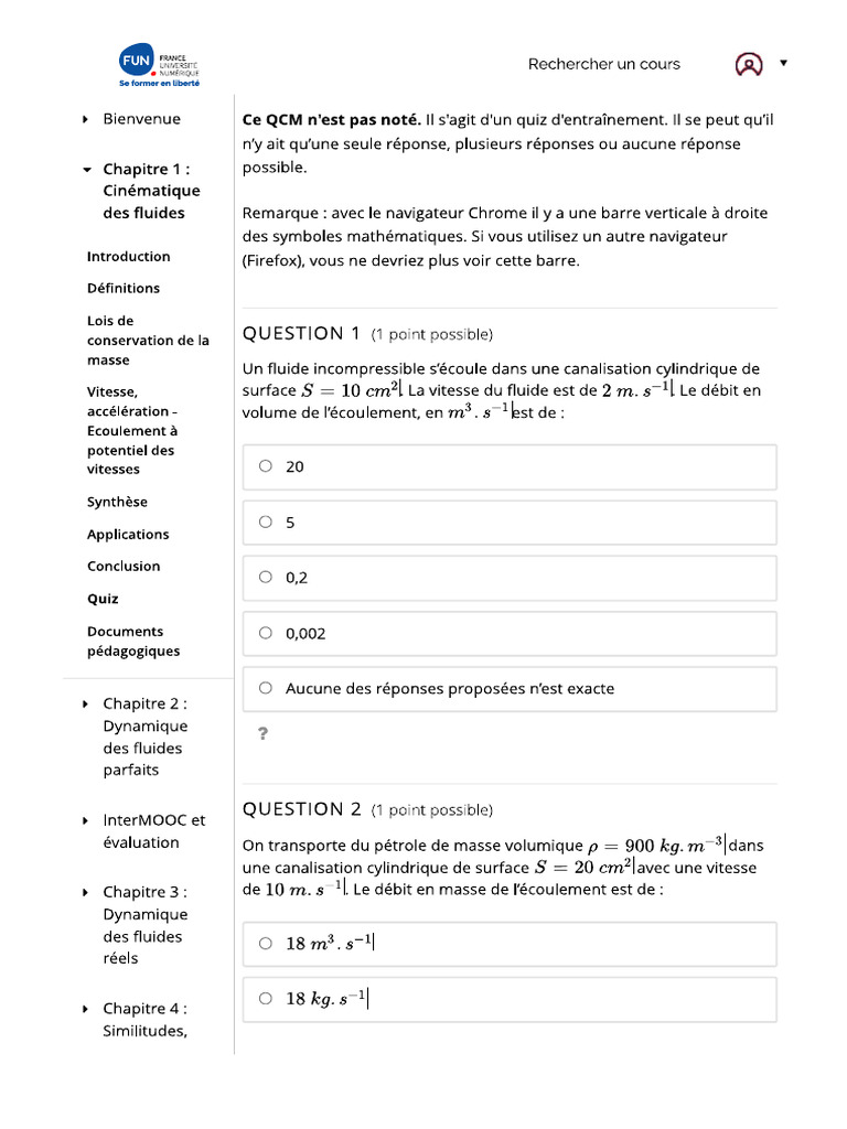 Quiz chapitre 1 et 2 | PDF