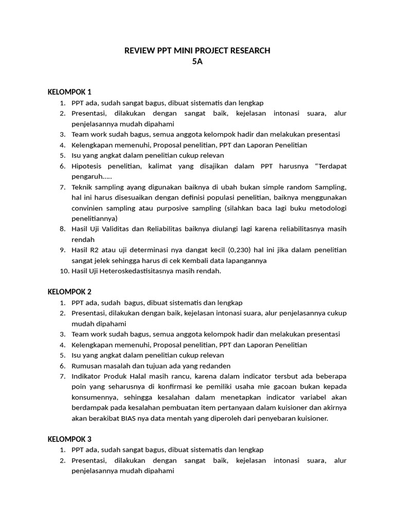 5a Review PPT Mini Project Research | PDF