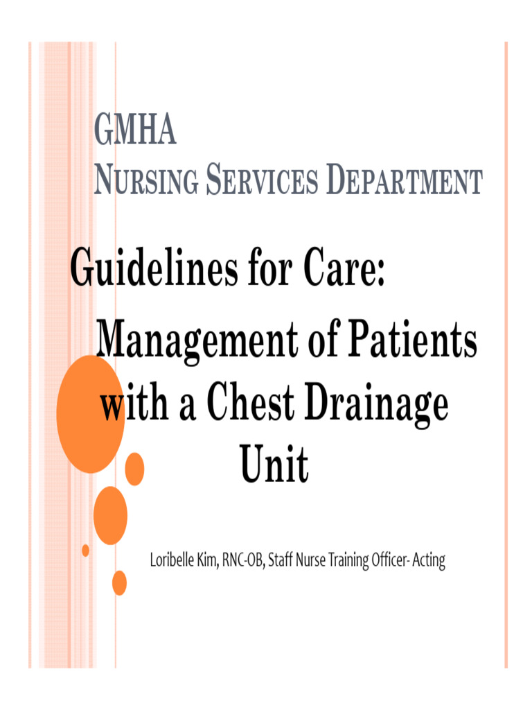 Management of Patient With Chest Drainage Unit Online Exam | PDF | Thorax | Clinical Medicine