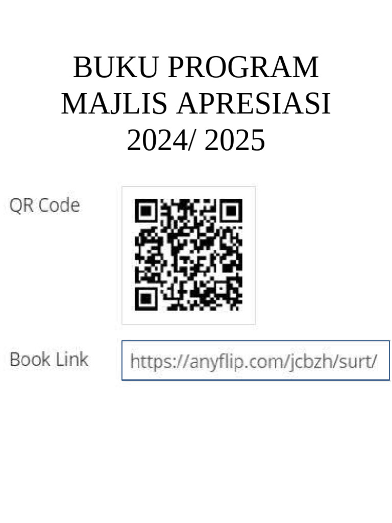 QR Buku Program Majlis Apresiasi 2025 | PDF