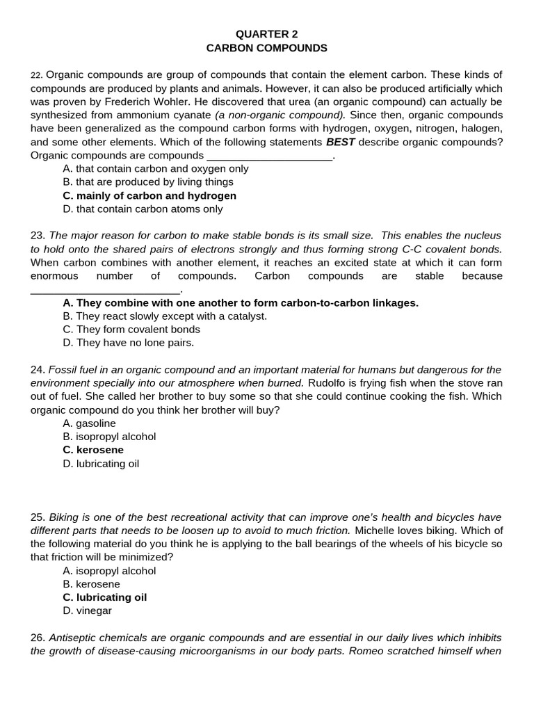 HOT-SOLO-G9-Q2 | PDF | Carbon | Chemical Compounds
