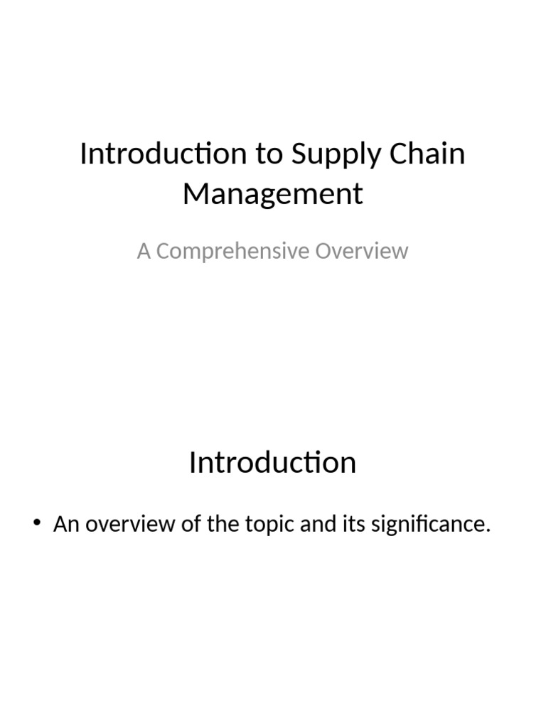 Introduction To Supply Chain Management | PDF