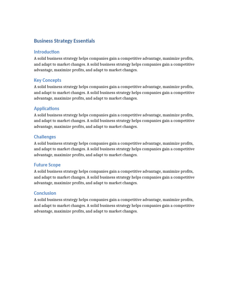 Business Strategy Essentials | PDF