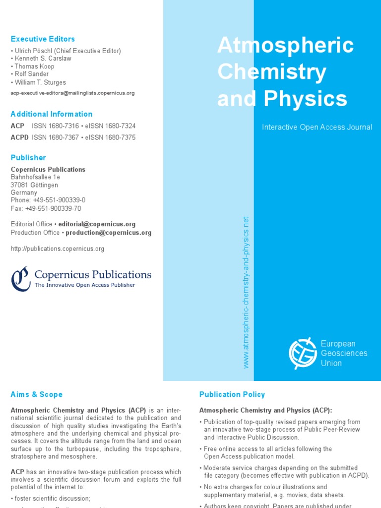 Atmos Chem and Physics | PDF | Open Access | Scholarly Communication