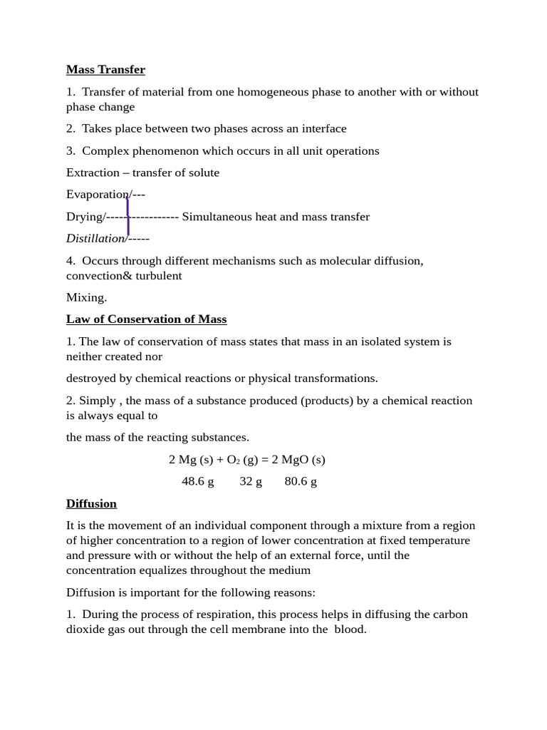 Mass Transfer | PDF | Diffusion | Gases