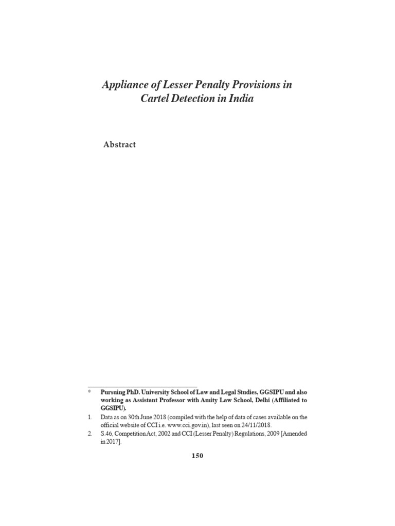 Lesser Penalty in Indian Cartel Law | PDF | Cartel | Competition Law