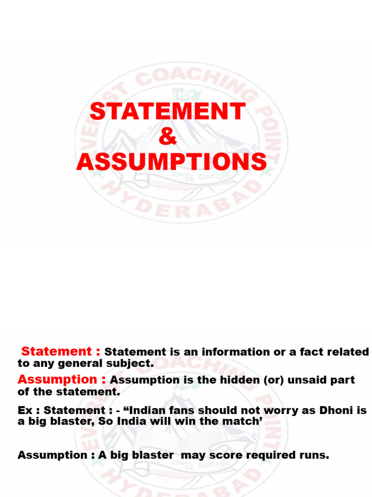 STATEMENT & ASSUMPTION | PDF | Interest | Loans