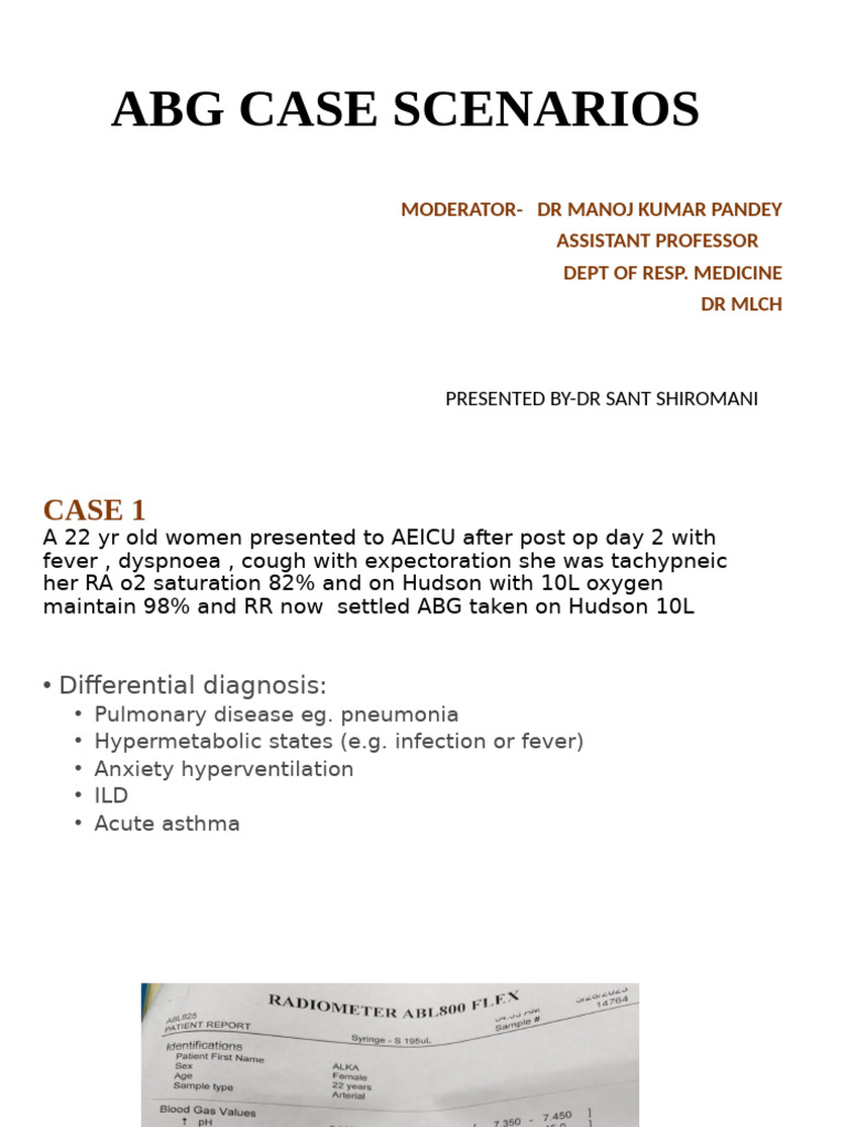 ABG Case Scenarios in Critical Care | PDF | Cough | Respiratory Diseases