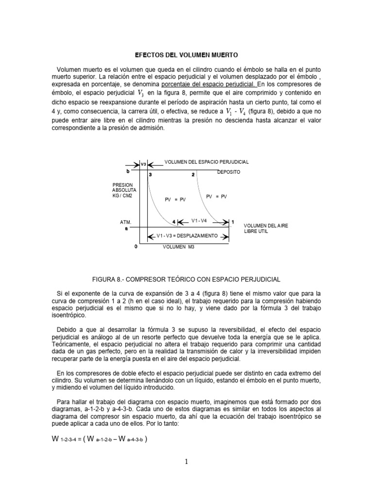 Efectos del Volumen Muerto en Compresores | PDF | Pistón | Fenomeno fisico
