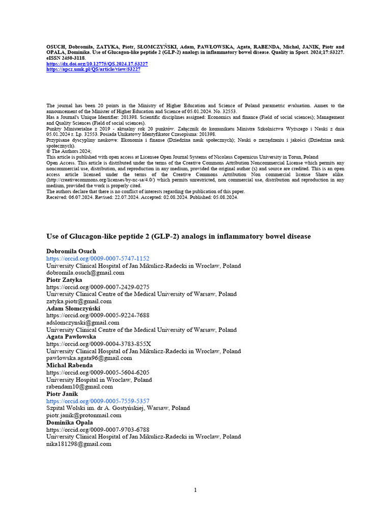 UseofGlucagon Likepeptide2 (GLP 2) Analogsininflammatoryboweldisease ...