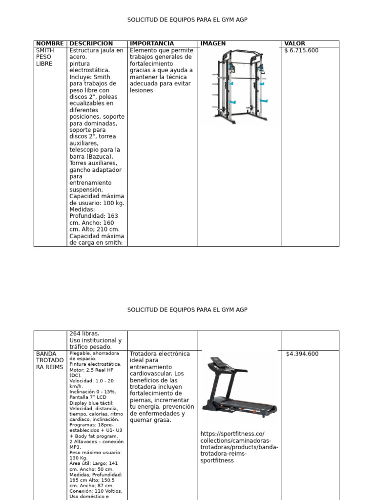 Equipos Esenciales para Gym AGP | PDF | Rueda de andar