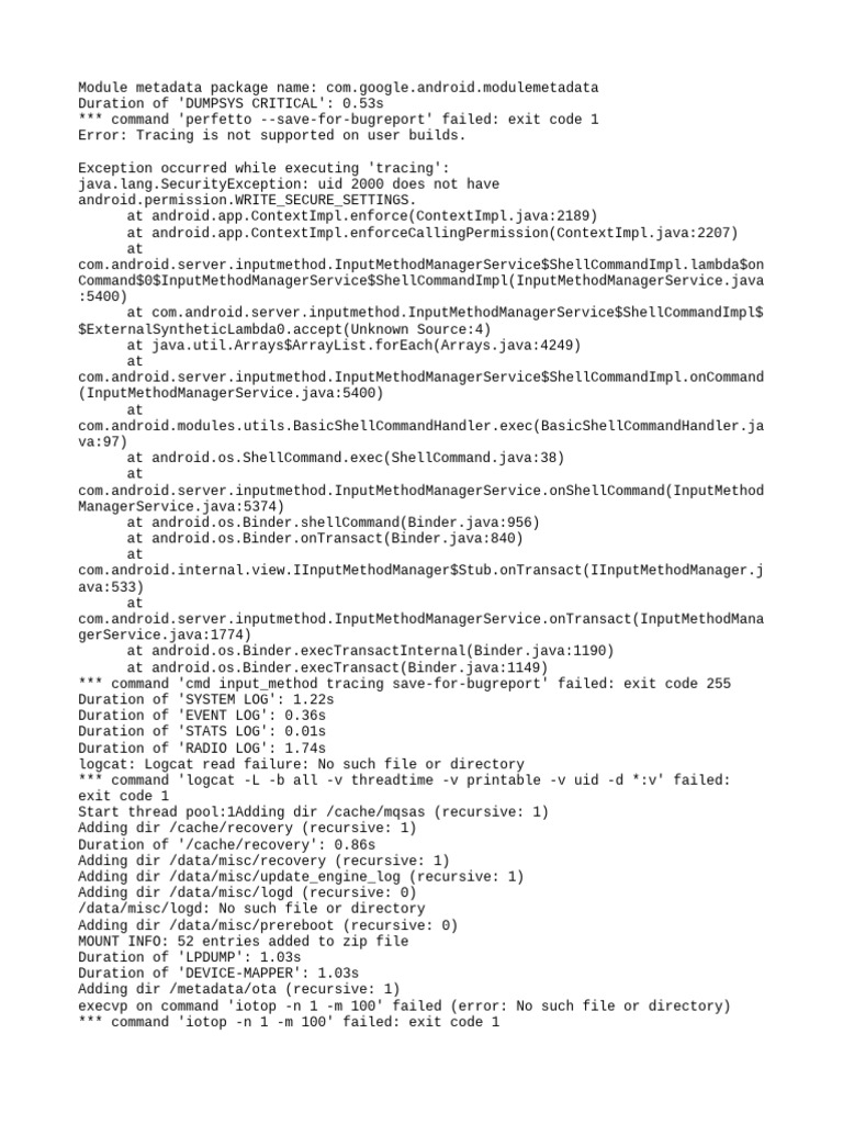 Bugreport Merlin - Global SP1A.210812.016 2024 05 21 20 31 31 Dumpstate - Log 690 | PDF | Java ...