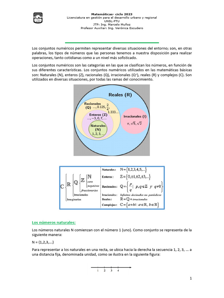 1.teoría de Conjuntos Numéricos 2023 | PDF | Intervalo (Matemáticas) | Entero