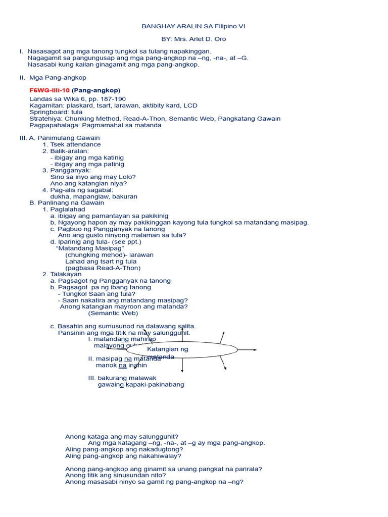 COT - DLP - FILIPINO 6 by Teacher Arlet D. Oro | PDF