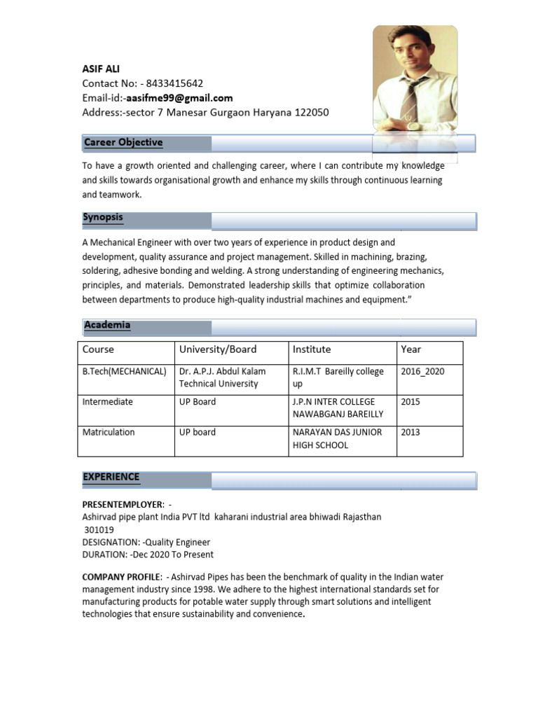 Asif Ali-1 CV Mendadtion | PDF | Business Process