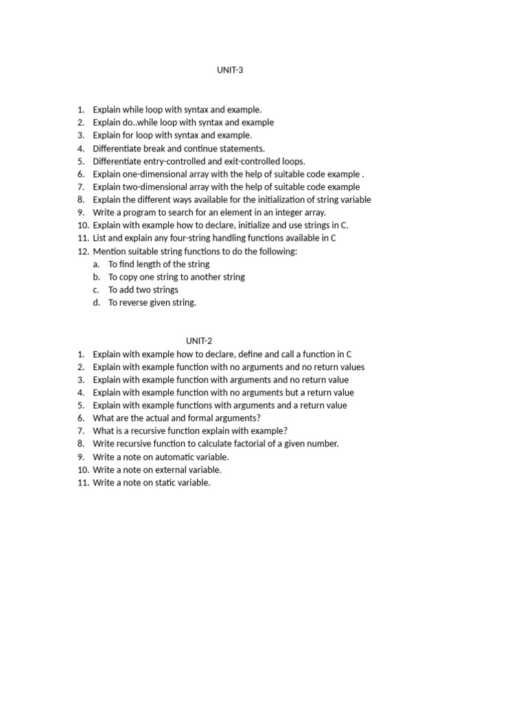 Unit3 4 Question | PDF