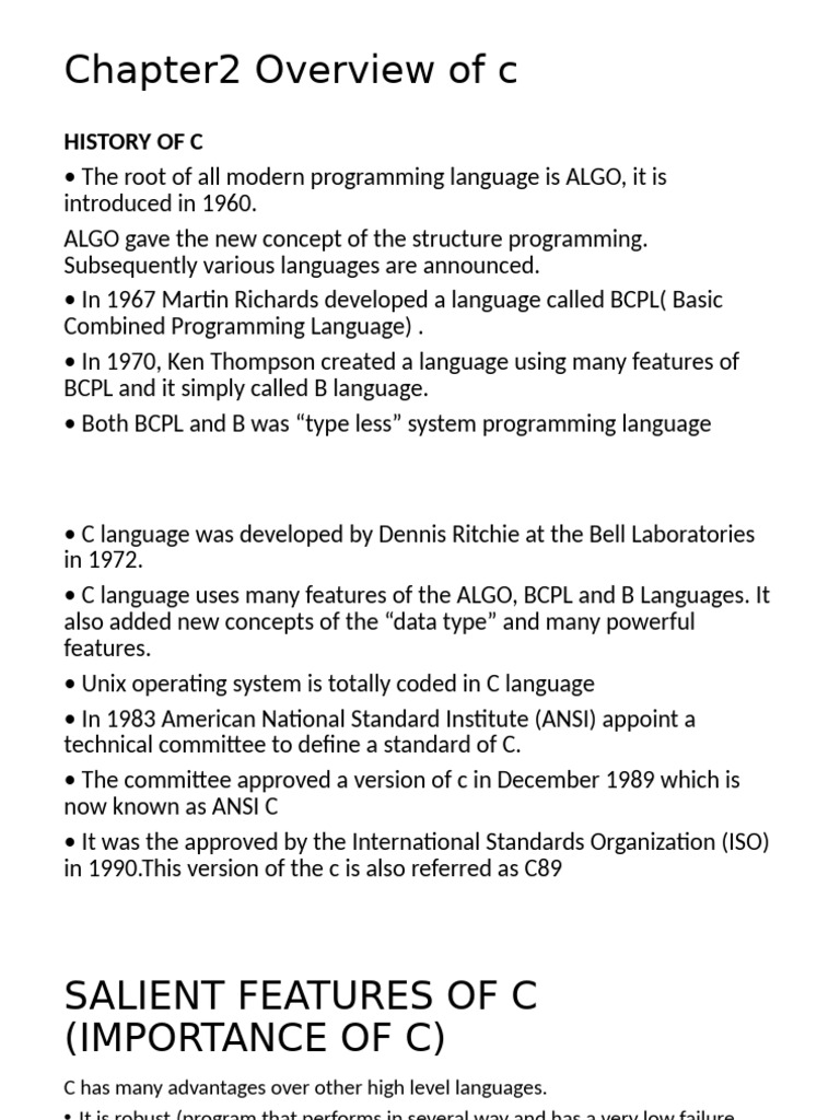 Chapter2 Overview of C | PDF | C (Programming Language) | Computer Program