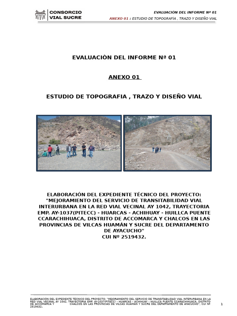 Evaluacion Topograf Anexo 01 | PDF | La carretera | Ciencias de la Tierra