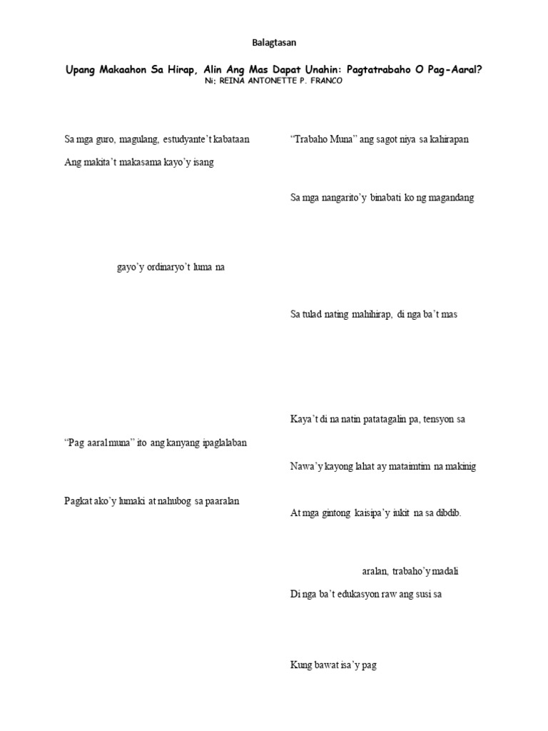 Balagtasan 190212043210 | PDF