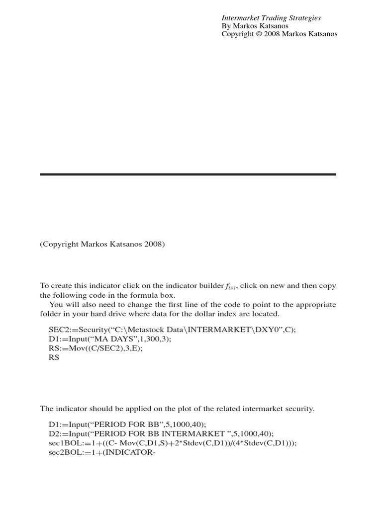 Intermarket Trading Strategies - 2012 - Katsanos | PDF