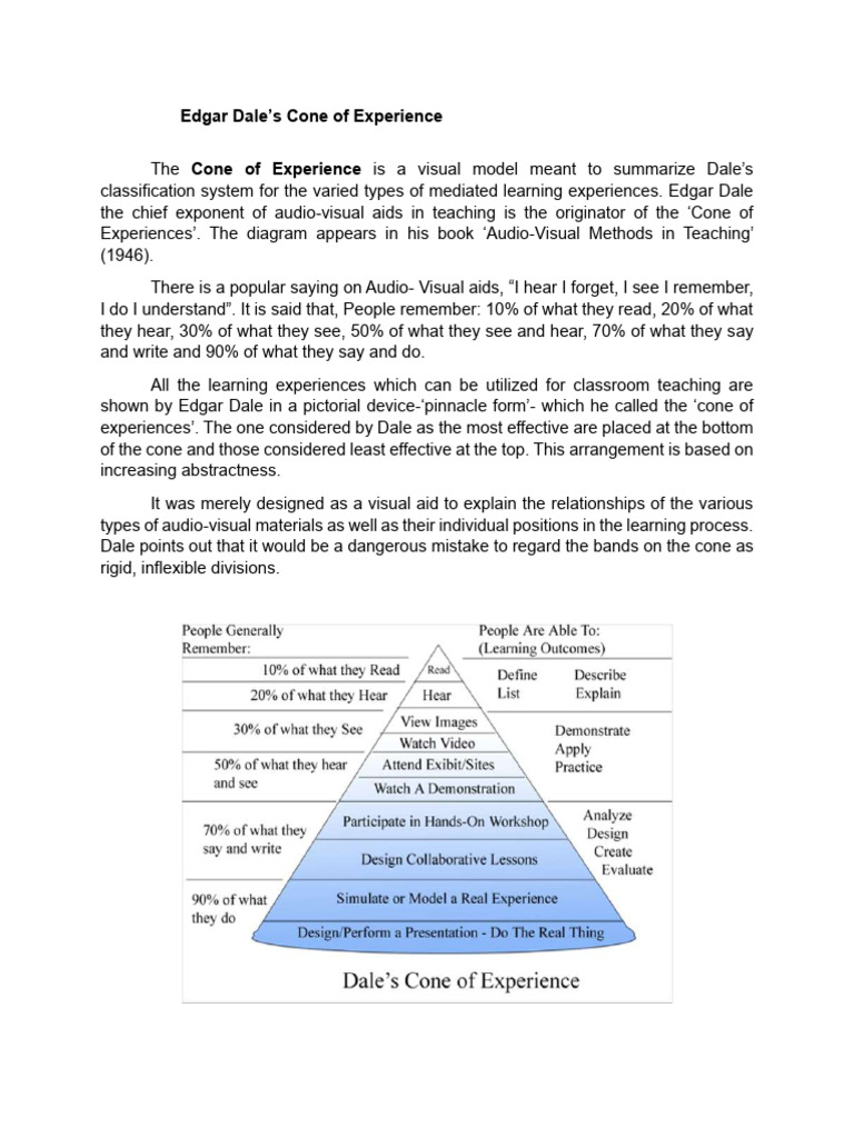 Understanding Dale's Cone of Experience | PDF | Learning Styles | Learning