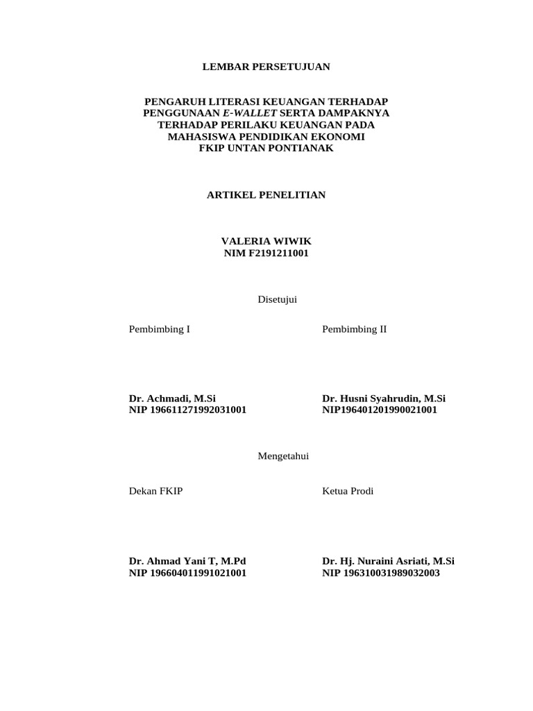 Lembar Persetujuan | PDF