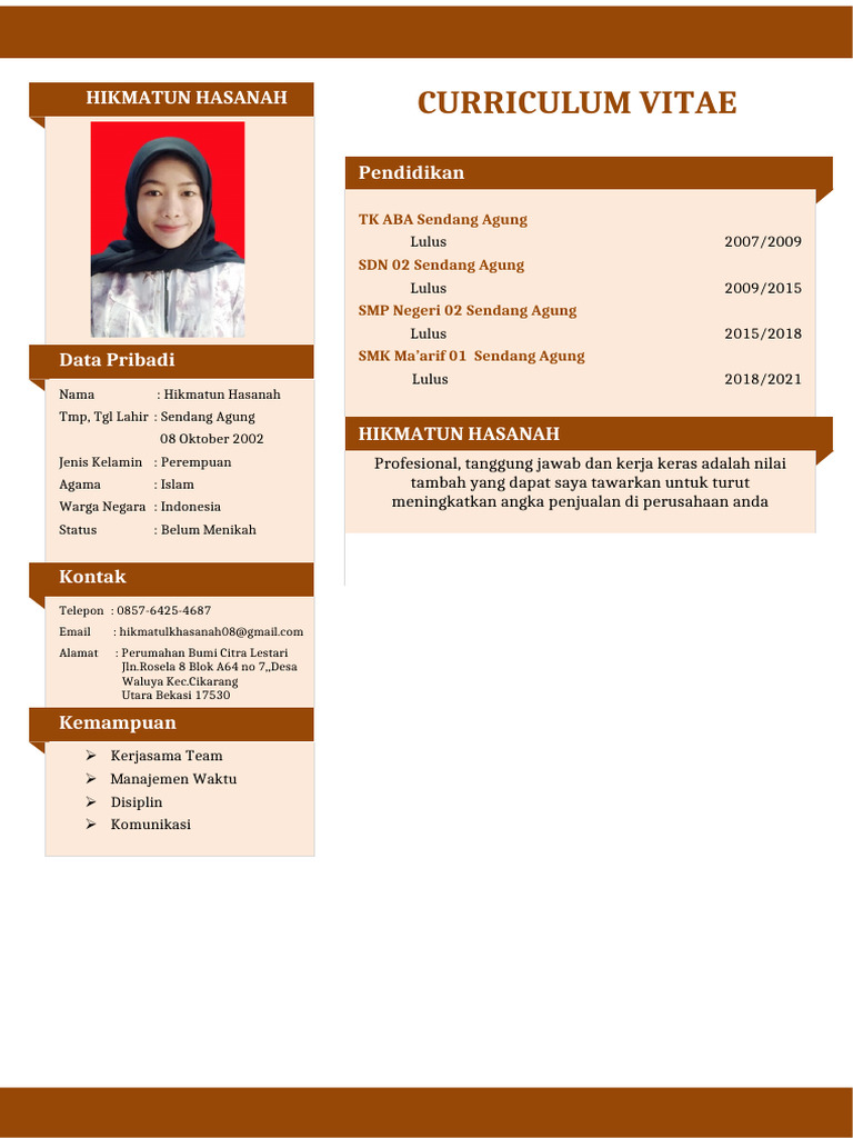 CV Hikmatun Hasanah | PDF