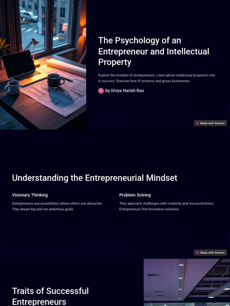 The Psychology of An Entrepreneur and Intellectual Property | PDF ...