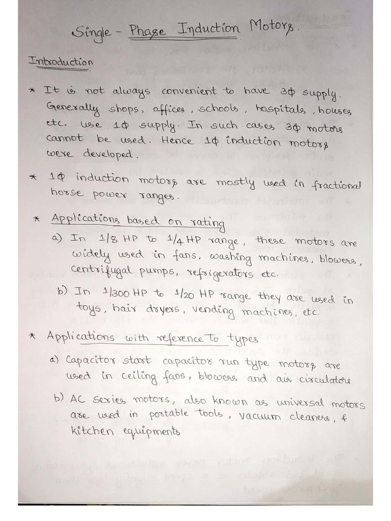 Single Phase Induction Motor | PDF