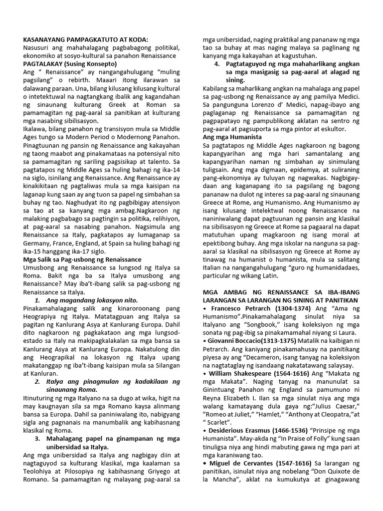 AP8-Q3-T1 Renaissance | PDF