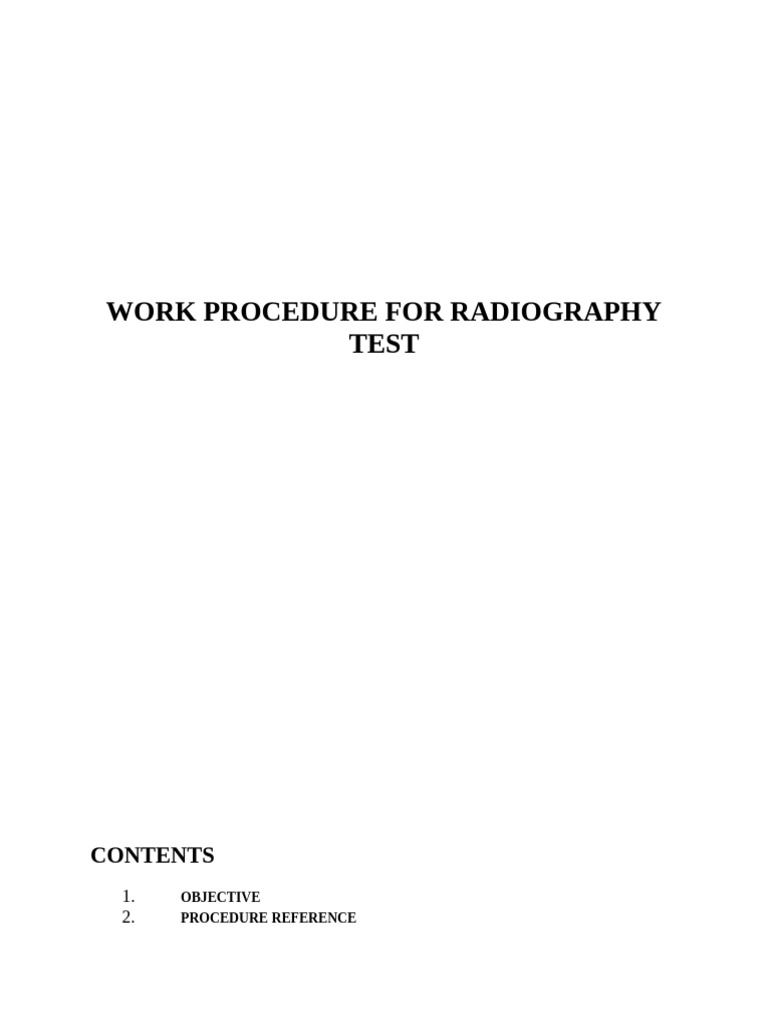 Procedure For Radiography Activity 2g - 03 | PDF | Radiography