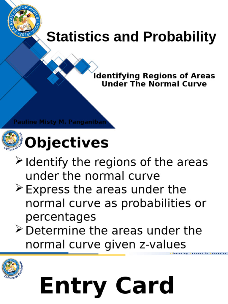 Identifying Regions of Areas Under The Normal Curve | PDF | Area ...