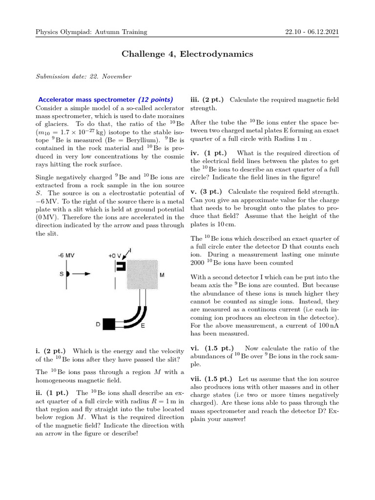 Swiss Physics Olympiad Training Material | PDF | Ion | Capacitor
