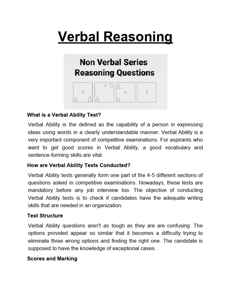 Verbal Reasoning-1604558988463 | PDF | Grammatical Tense | Linguistics