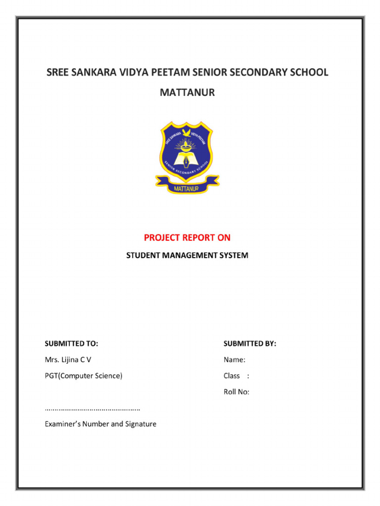 Project Student Management Pdf