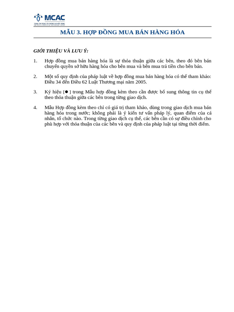 3 - Hop Dong Mua Ban Hang Hoa | PDF