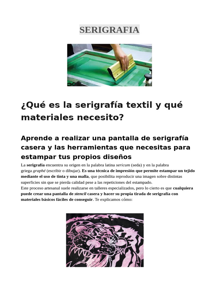 Serigrafia | PDF | Impresión | Diseño gráfico