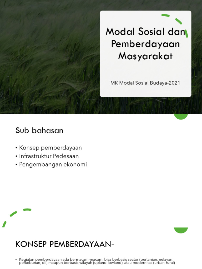 Modal Sosial Dan Pemberdayaan Masyarakat | PDF