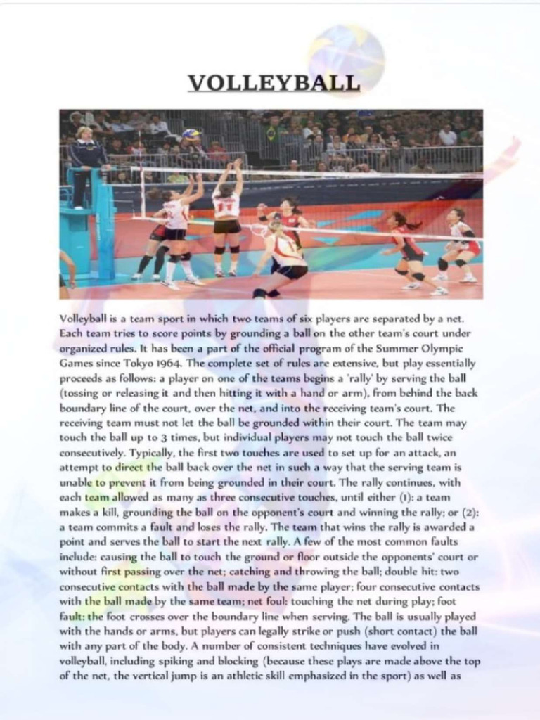volleyball notes project | PDF