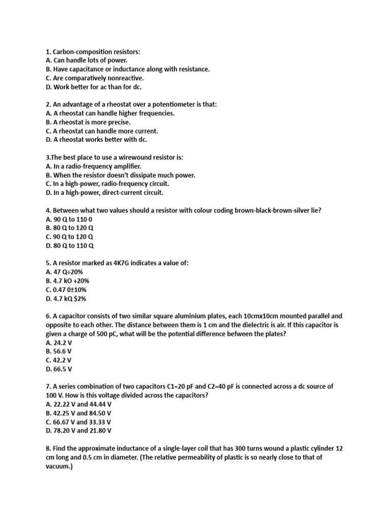 Elex2 RNS 1-50 | PDF | Capacitor | Series And Parallel Circuits
